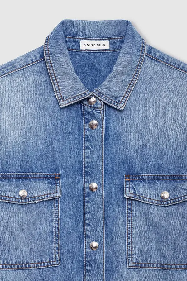 ANINE BING Paxton Shirt - Tidal Blue