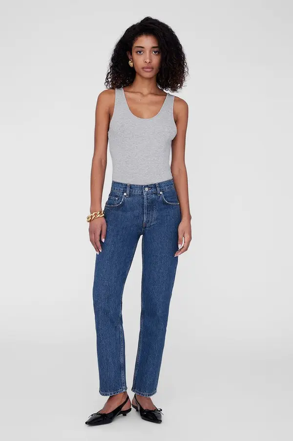 ANINE BING Ginny Bodysuit - Heather Grey