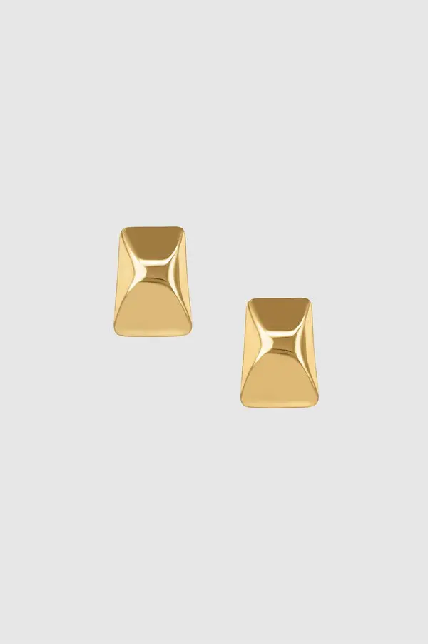 ANINE BING Curved Rectangle Clip-on Earrings - Gold