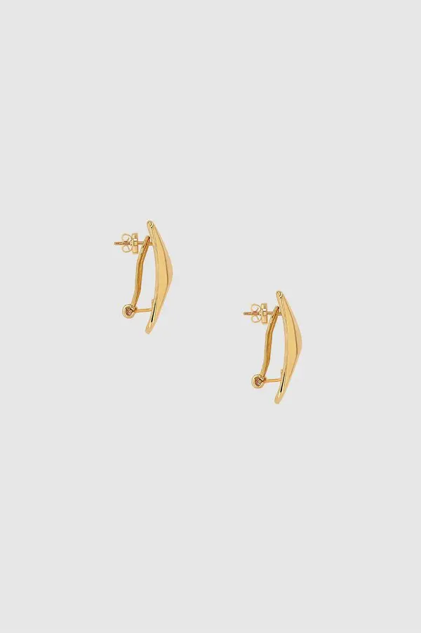 ANINE BING Curved Rectangle Clip-on Earrings - Gold