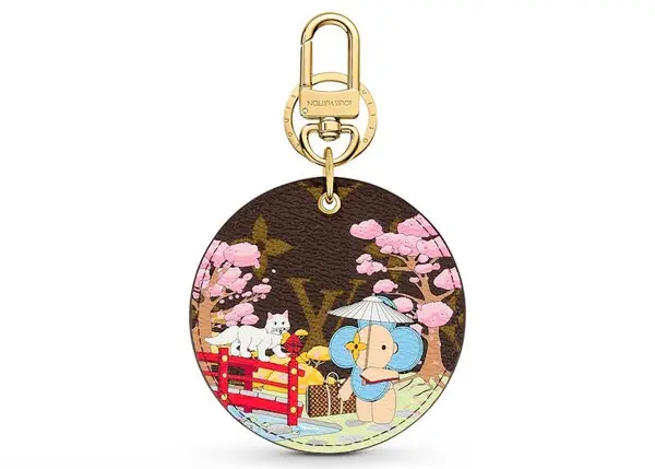 LOUIS VUITTON Illustre Japanese Garden Xmas Bag Charm And Key Holder Monogram Vivienne - Brown/pink