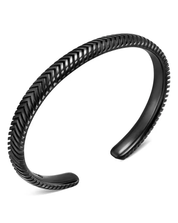 David Yurman Chevron Cuff In Titanium - Black
