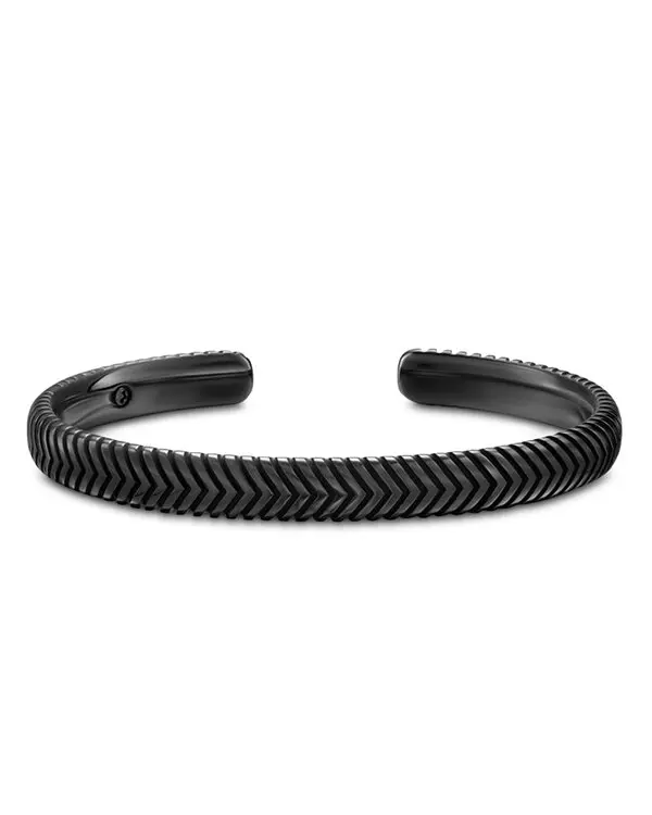 David Yurman Chevron Cuff In Titanium - Black