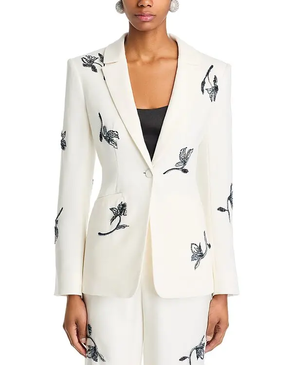Cinq À Sept Falling Lilies Karlie Blazer - Ivory/navy