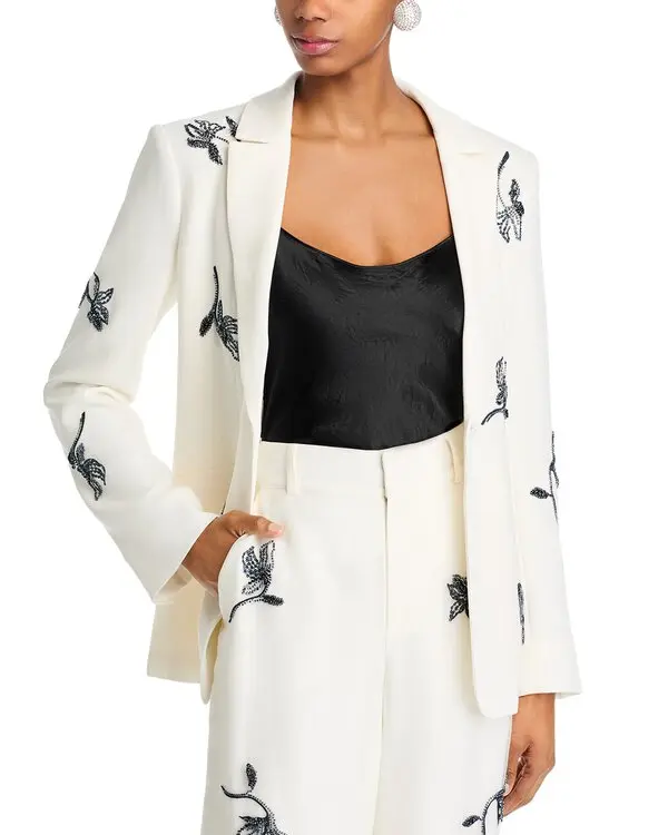 Cinq À Sept Falling Lilies Karlie Blazer - Ivory/navy