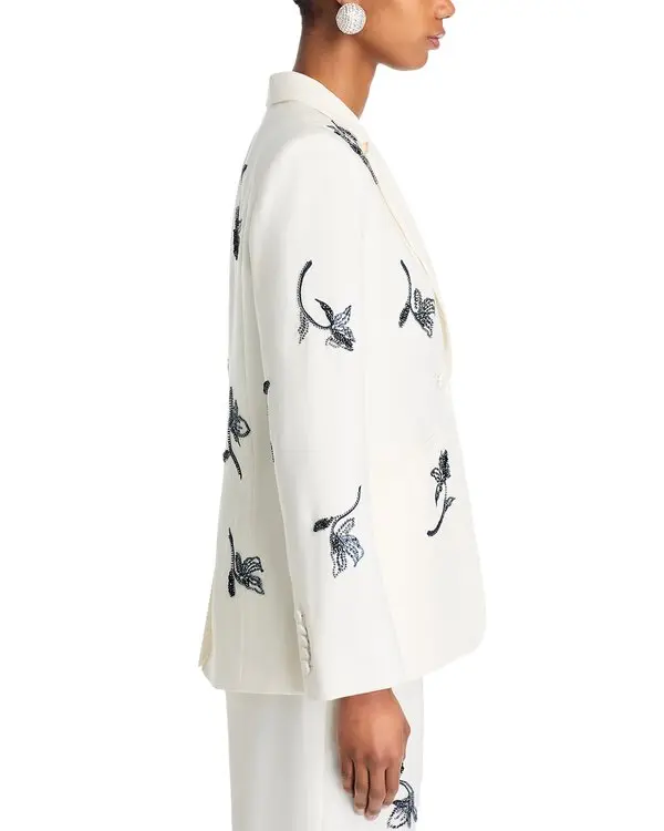 Cinq À Sept Falling Lilies Karlie Blazer - Ivory/navy