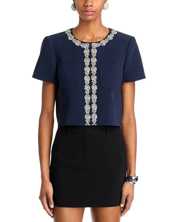 Cinq À Sept Samina Embellished Jacket - Navy