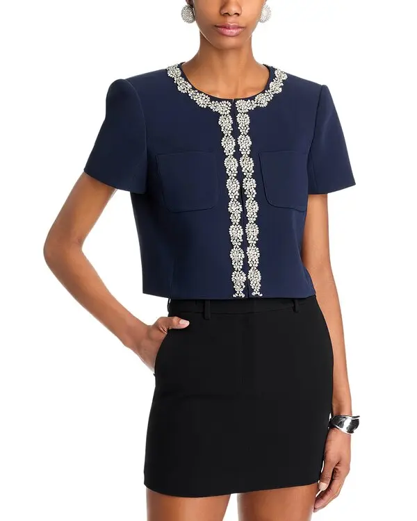 Cinq À Sept Samina Embellished Jacket - Navy