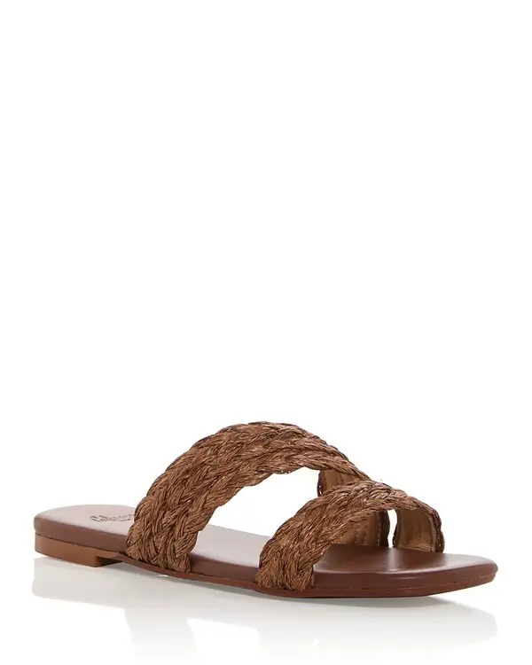 CastaÑer Paz Woven Slide Sandals - Chocolate