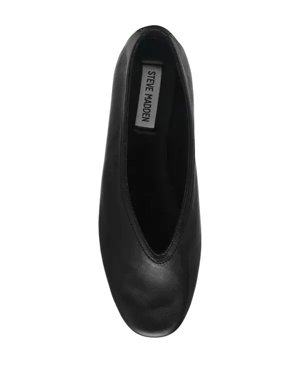 Steve Madden Leni Flats - Black Leather