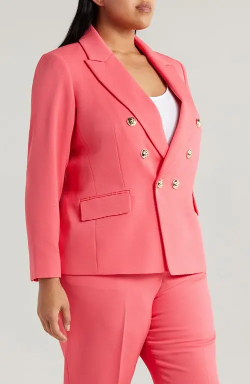TAHARI ASL Double Breasted Twill Blazer