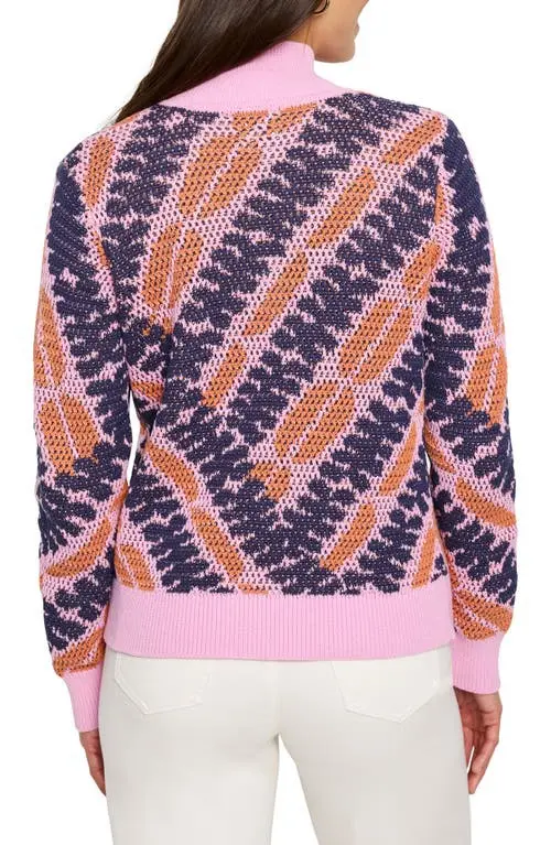 NIC+ZOE Squiggle Jacquard Mesh Sweater