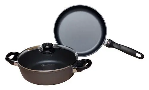 SWISS DIAMOND 3 Piece Cookware Setfry Pan And Casserole - Black