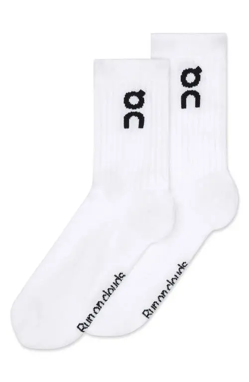 On 3-pack Logo Crew Socks - White