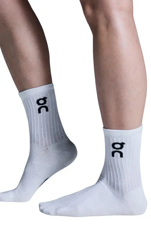 On 3-pack Logo Crew Socks - White