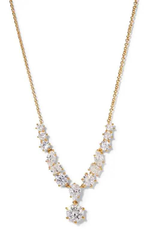 Nadri Beatrix Cubic Zirconia Frontal Necklace - Gold