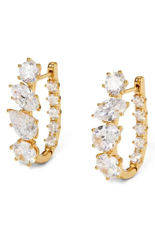 Nadri Beatrix Cubic Zirconia Hoop Earrings - Gold
