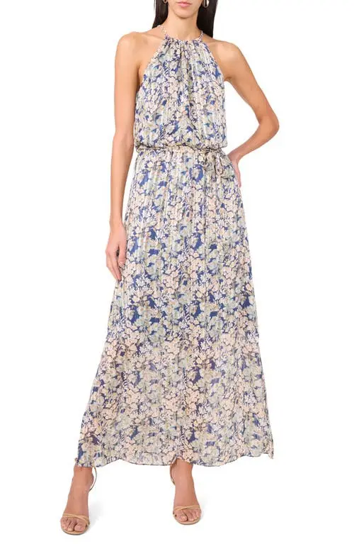 Halogen Curb Chain Detail Metallic Floral Maxi Dress In Pink Multi - 60%  Off | Editorialist