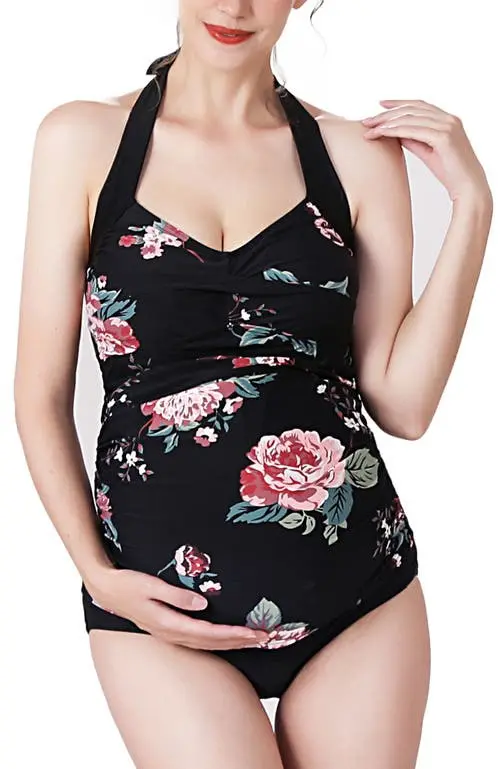 KIMI + KAI Arely Floral Print Two-piece Maternity Swimsuit - Multicolored