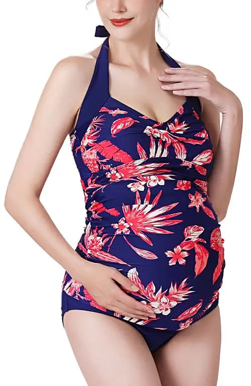 KIMI + KAI Dulce Floral Print Maternity Swimsuit