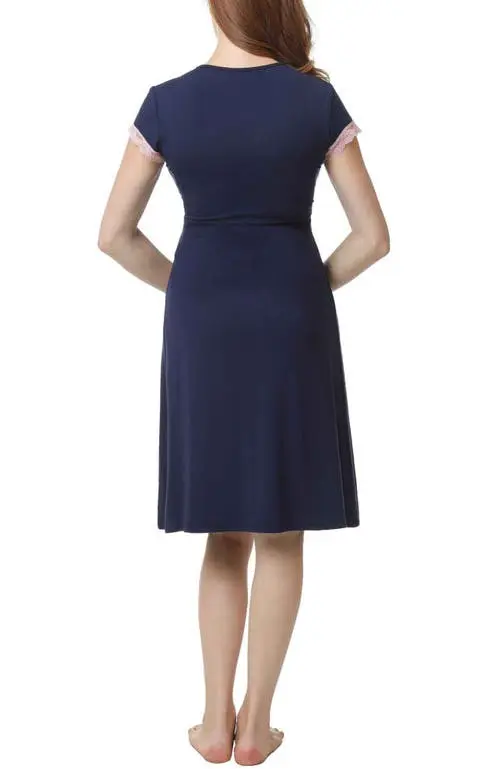 KIMI + KAI Jenny Maternity/nursing Nightgown - Navy