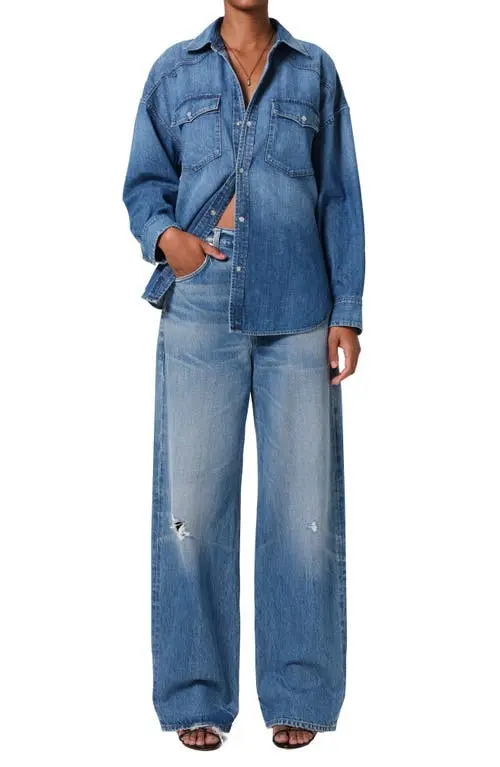 Citizens Of Humanity Kayla Western Denim Snap-up Shirt - Douro