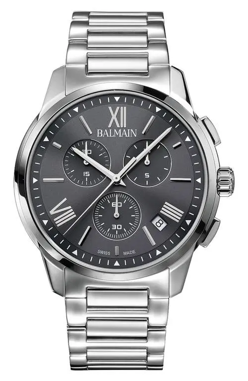 BALMAIN WATCHES Athracite Bracelet Chronograph Watch - Stainless Steel