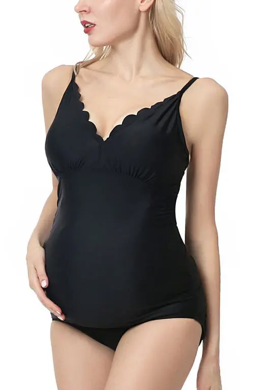 KIMI + KAI Kimber Upf 50+ One-piece Maternity Swimsuit - Black