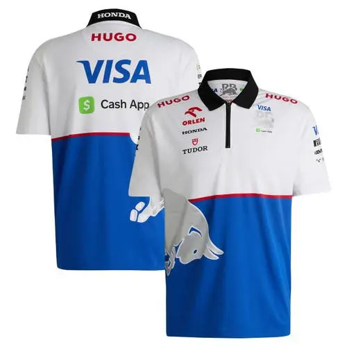 BOSS Hugo /white Rb 2023 Cash App Quarter-zip Polo - Royal
