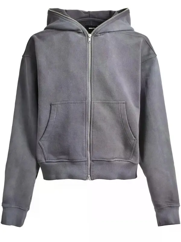 BREATH Zipped Cotton Hoodie
