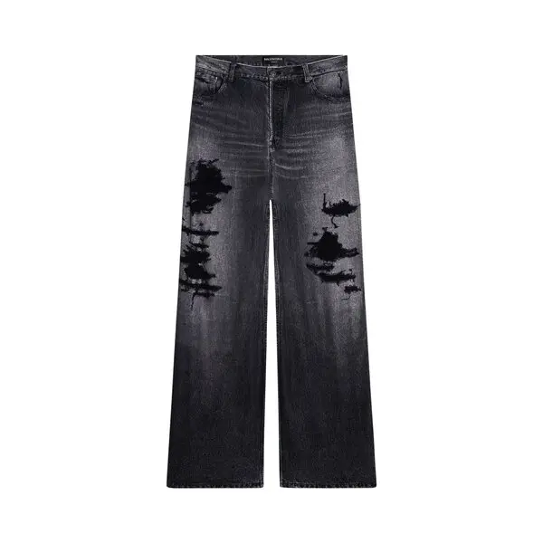 Balenciaga Trompe L'oeil Large Baggy Trousers - Grey
