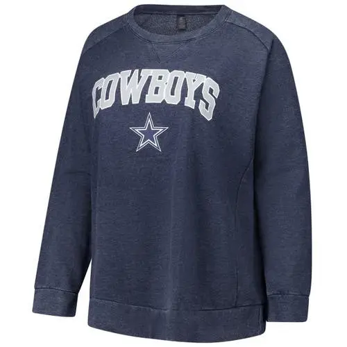 Profile Dallas Cowboys Acid Wash Raglan Pullover Sweatshirt