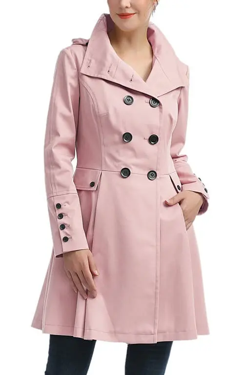 KIMI + KAI Adele Hooded Trench Coat - Blush