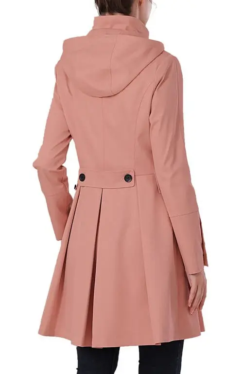 KIMI + KAI Adele Hooded Trench Coat - Guava
