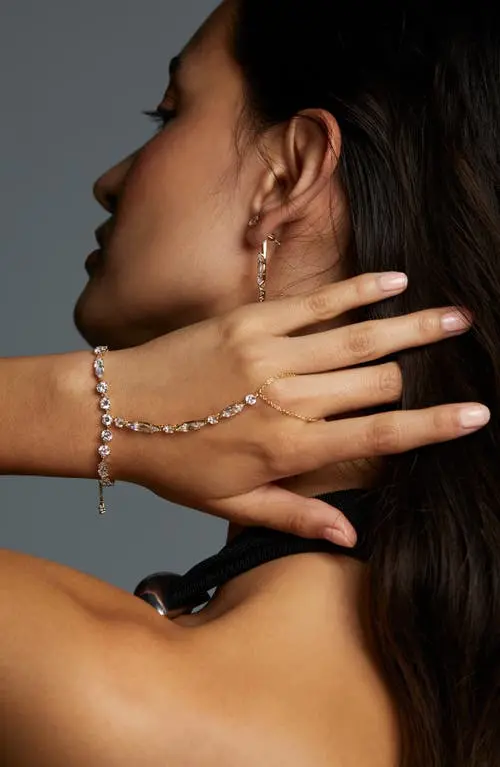 Nadri Beatrix Cubic Zirconia Hand Chain Bracelet