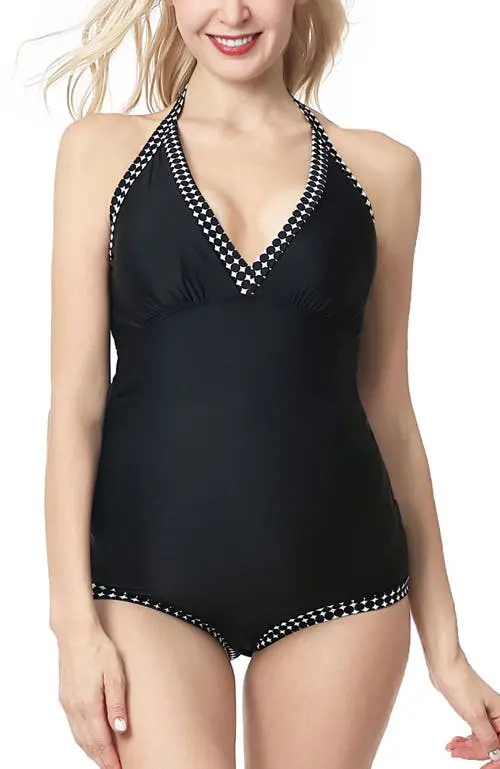 KIMI + KAI Upf 50+ One-piece Maternity Swimsuit - Black