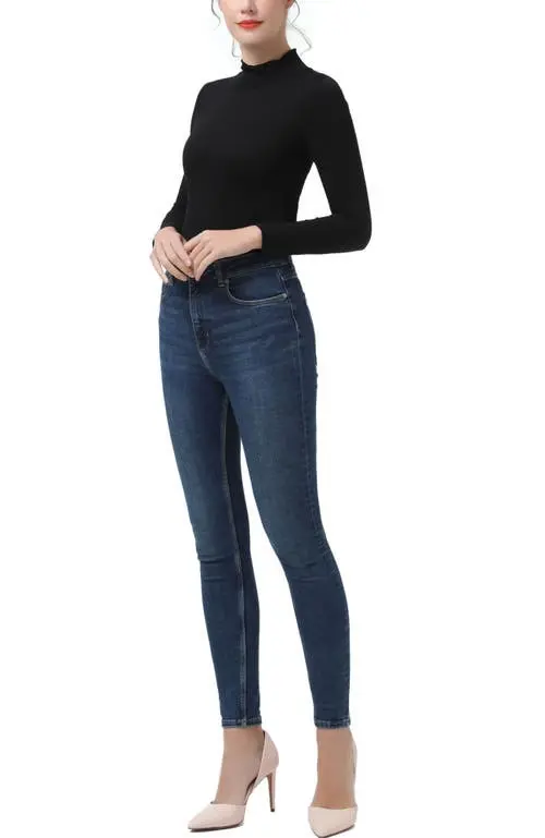 KIMI + KAI Turtleneck Bodysuit - Black