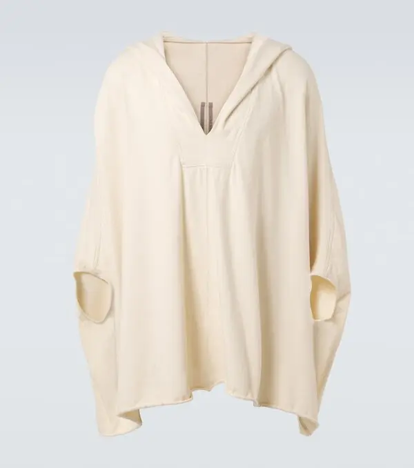 Rick Owens Hooded Cotton Shirt - Beige