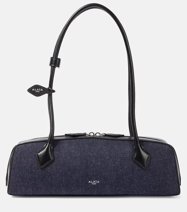 Alaïa Le Teckel Medium Denim Shoulder Bag - Blue