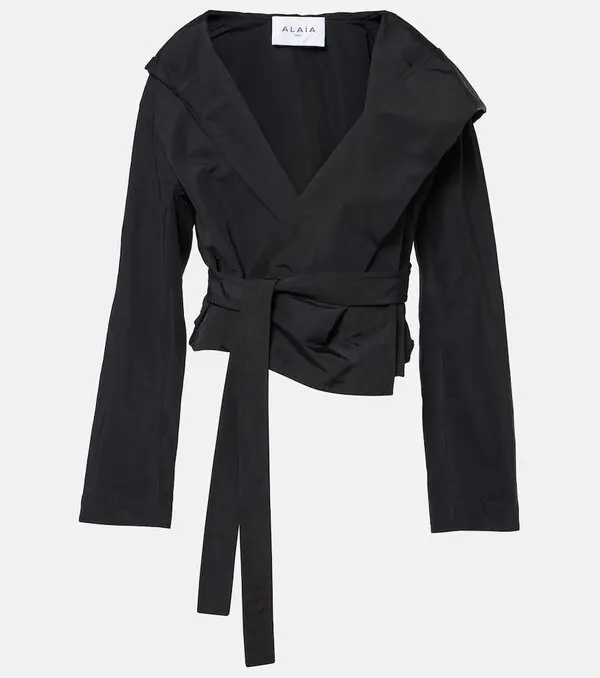 Alaïa Hooded Wrap Jacket - Black