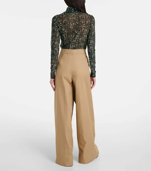 Dries Van Noten Low-rise Wide-leg Pants - Beige