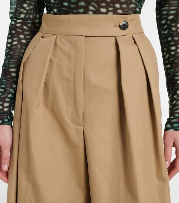 Dries Van Noten Low-rise Wide-leg Pants - Beige