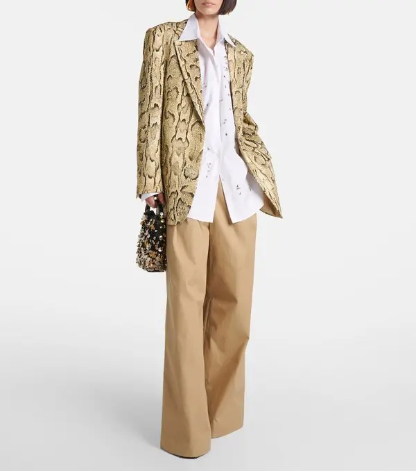 Dries Van Noten Low-rise Wide-leg Pants - Beige