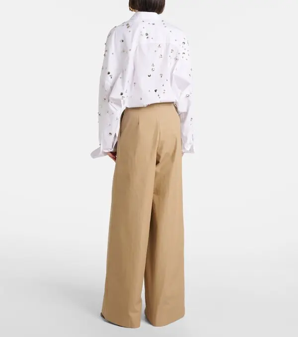 Dries Van Noten Low-rise Wide-leg Pants - Beige
