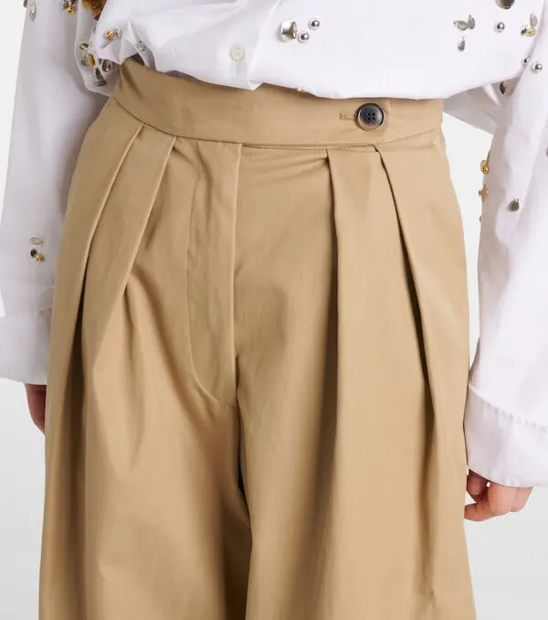 Dries Van Noten Low-rise Wide-leg Pants - Beige