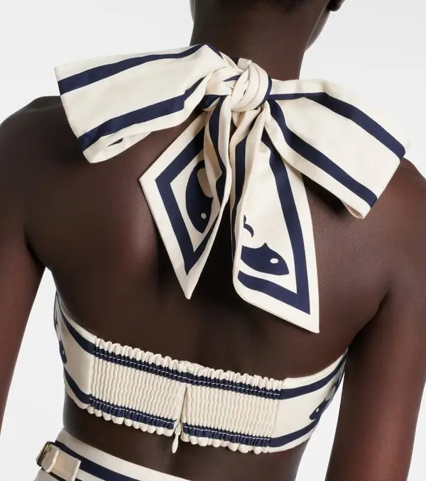 ALEMAIS Alémais Marine Striped Cotton Bra Top