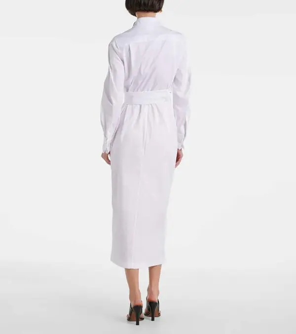 Max Mara Cotton-blend Twill Wrap Dress - White