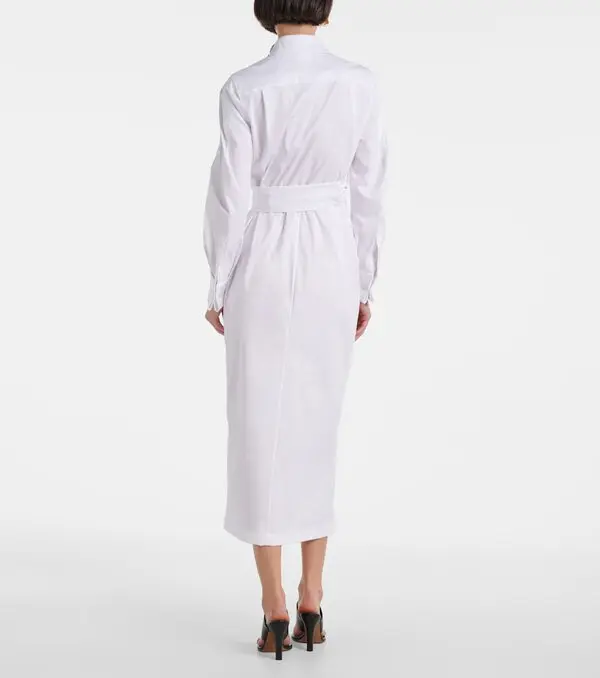 Max Mara Cotton-blend Twill Wrap Dress - White