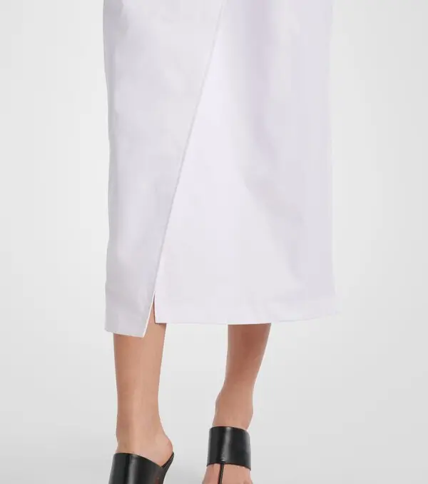 Max Mara Cotton-blend Twill Wrap Dress - White