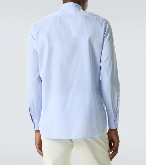 LARDINI Cotton Poplin Shirt - Blue